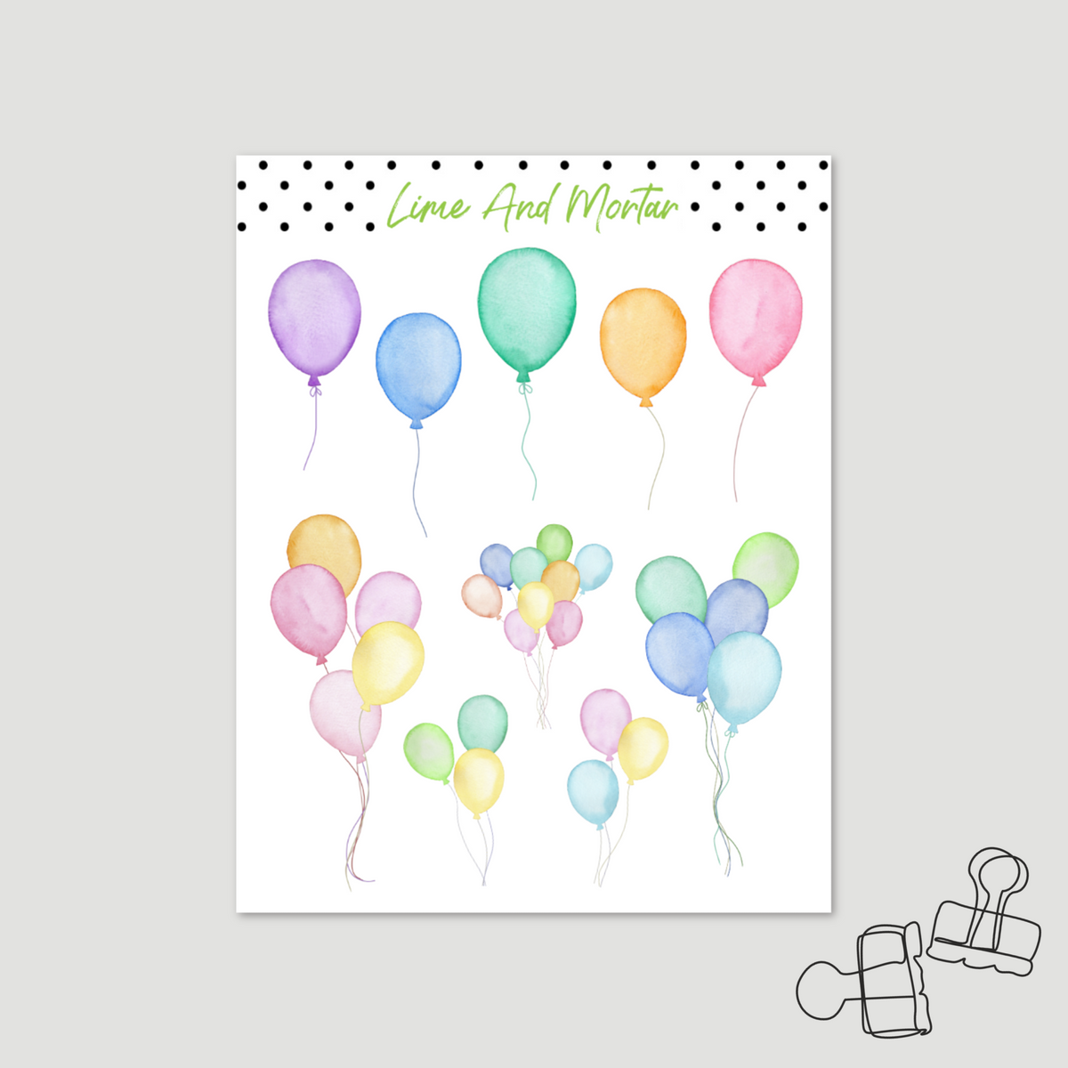 Balloon Planner Stickers – Lime And Mortar