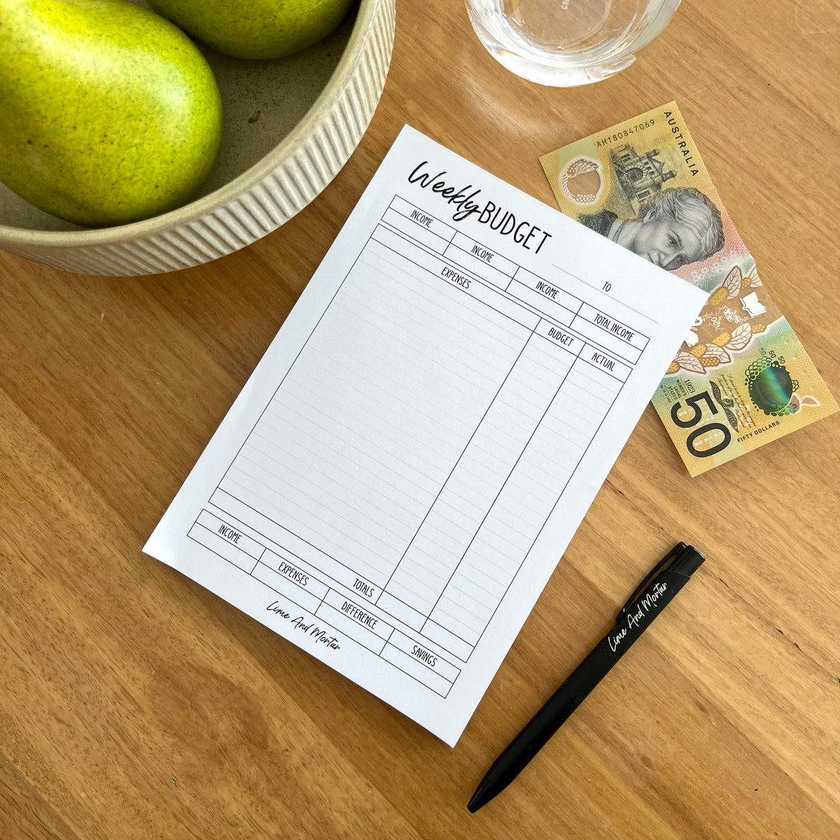 BUDGET Notepad – Lime And Mortar