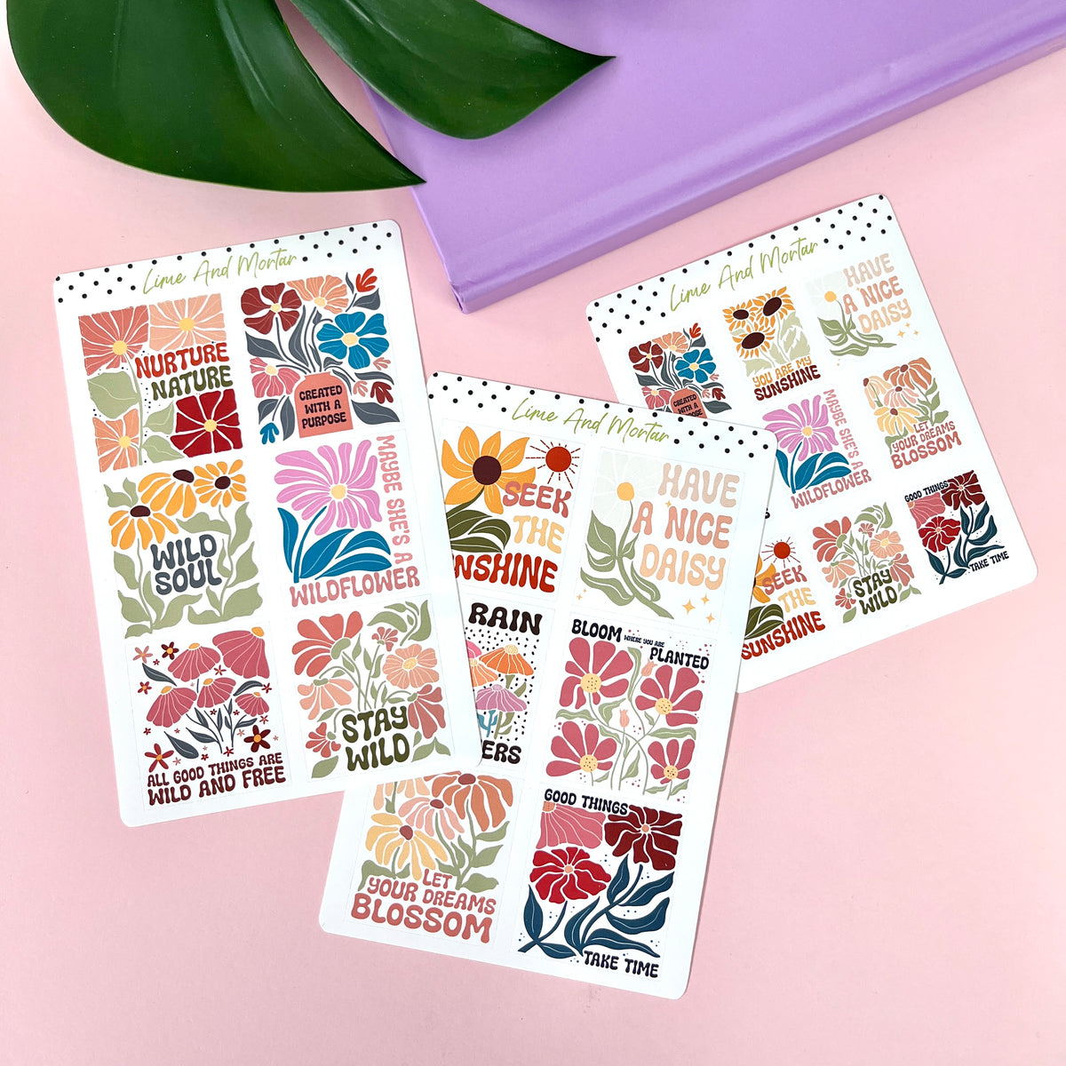 Flower Quote | Full Box Stickers – Lime And Mortar