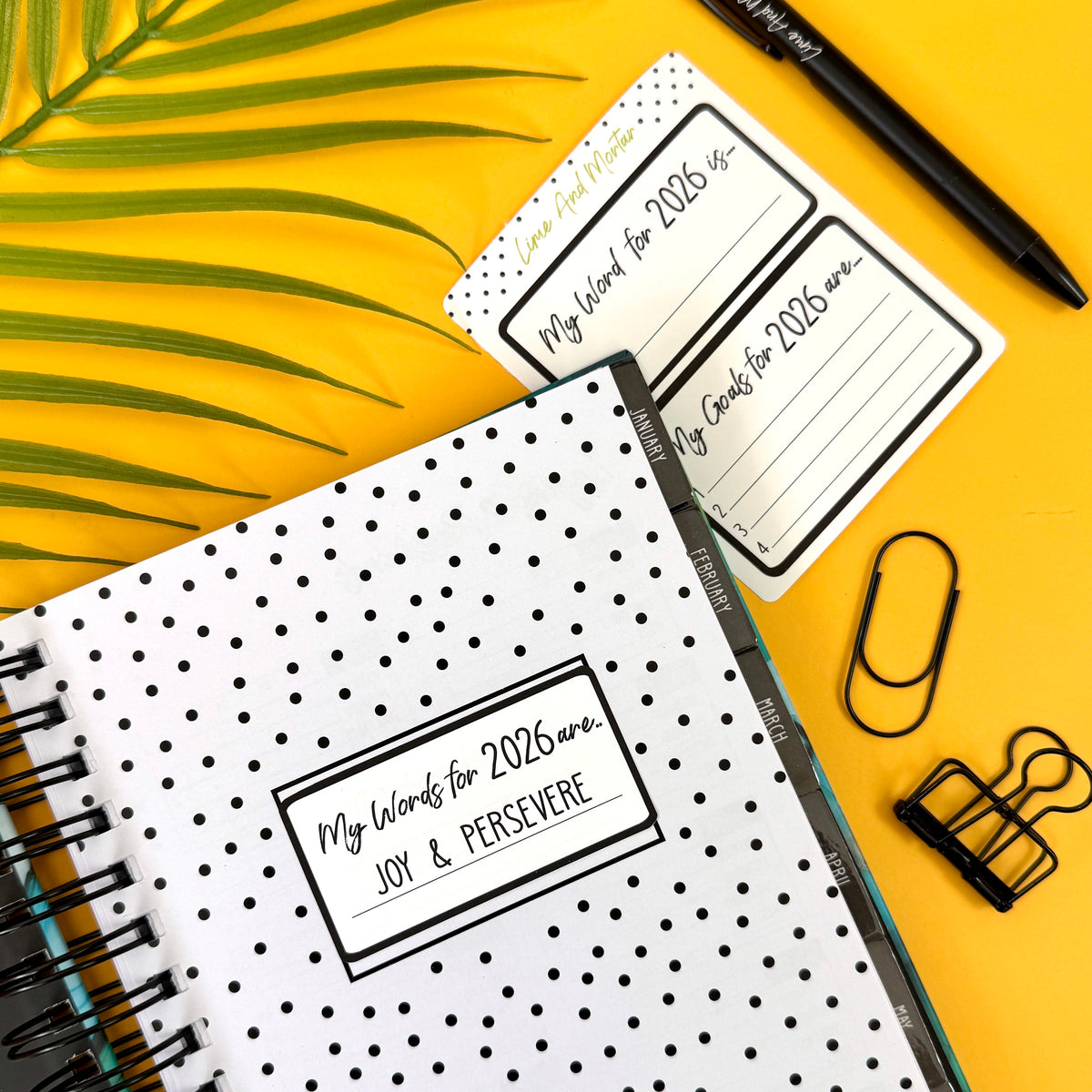 2026 Word + Goals Stickers – Lime And Mortar