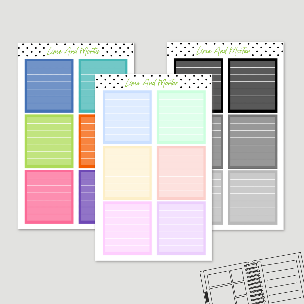 Plain Lined | Full Box Stickers – Lime And Mortar