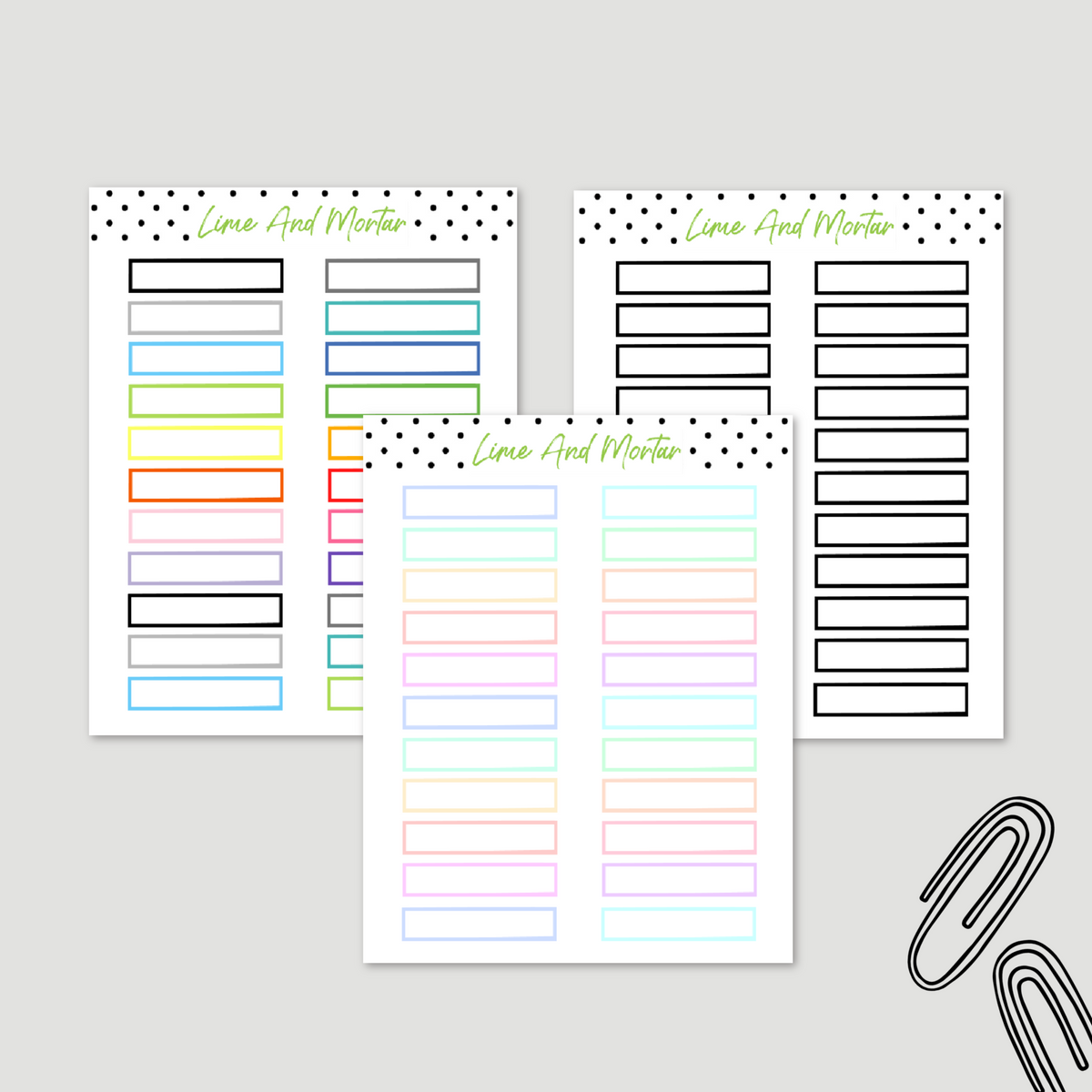 Line Stickers | 2 Sizes | OUTLINE – Lime And Mortar