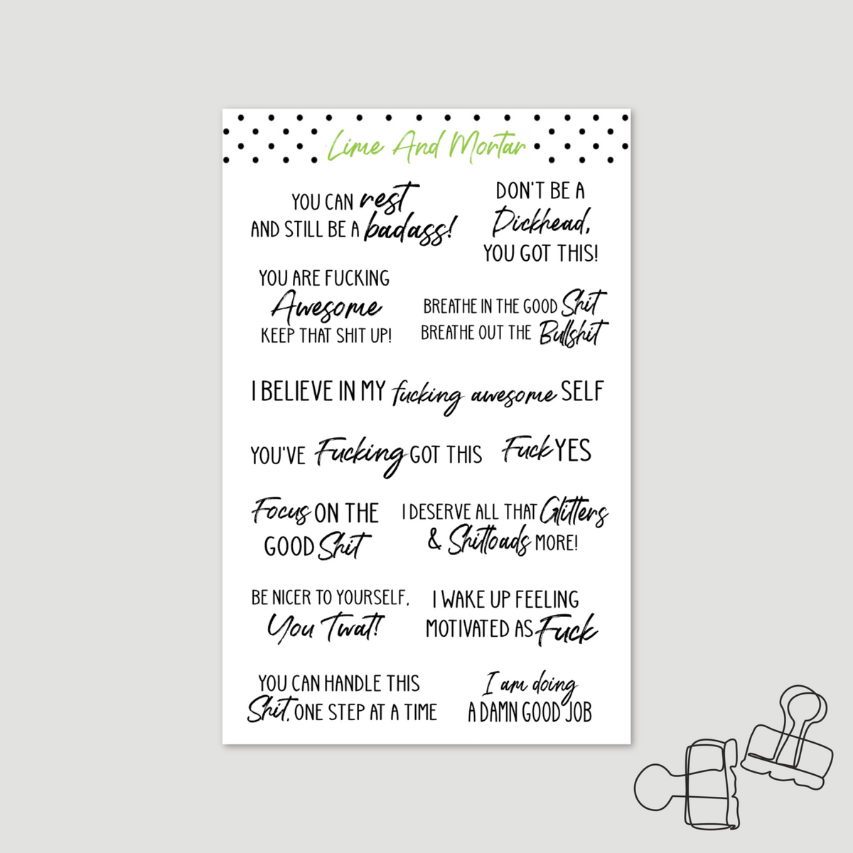 Sweary Motivational Quote Stickers – Lime And Mortar