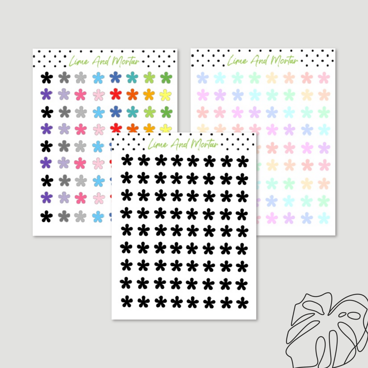 Asterisk Mini Icon Stickers – Lime And Mortar