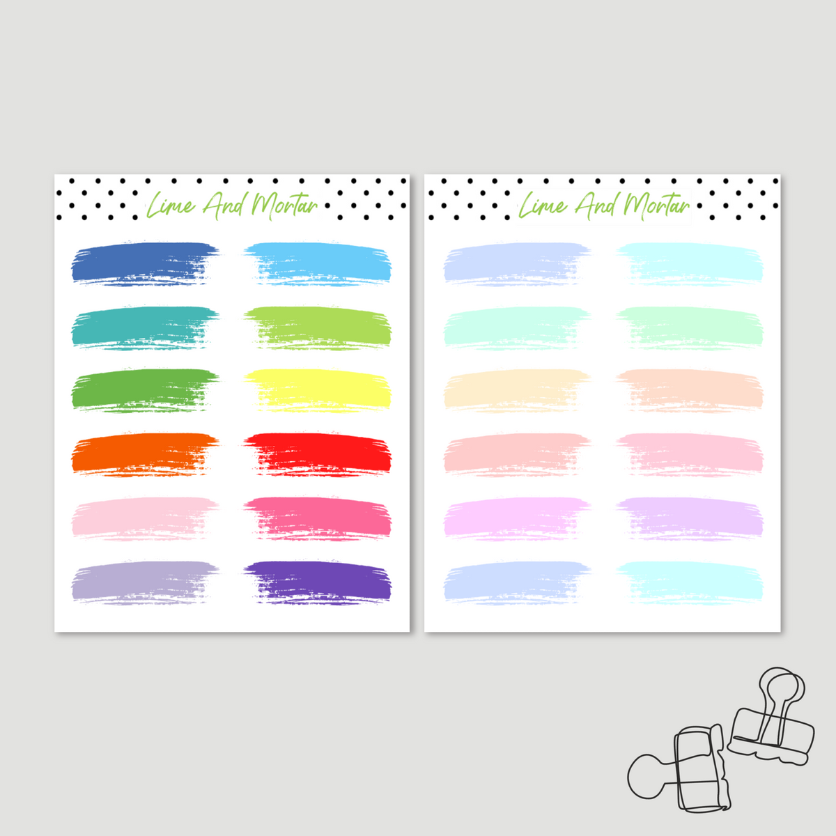 Brush Stroke Stickers | 4 Colours – Lime And Mortar