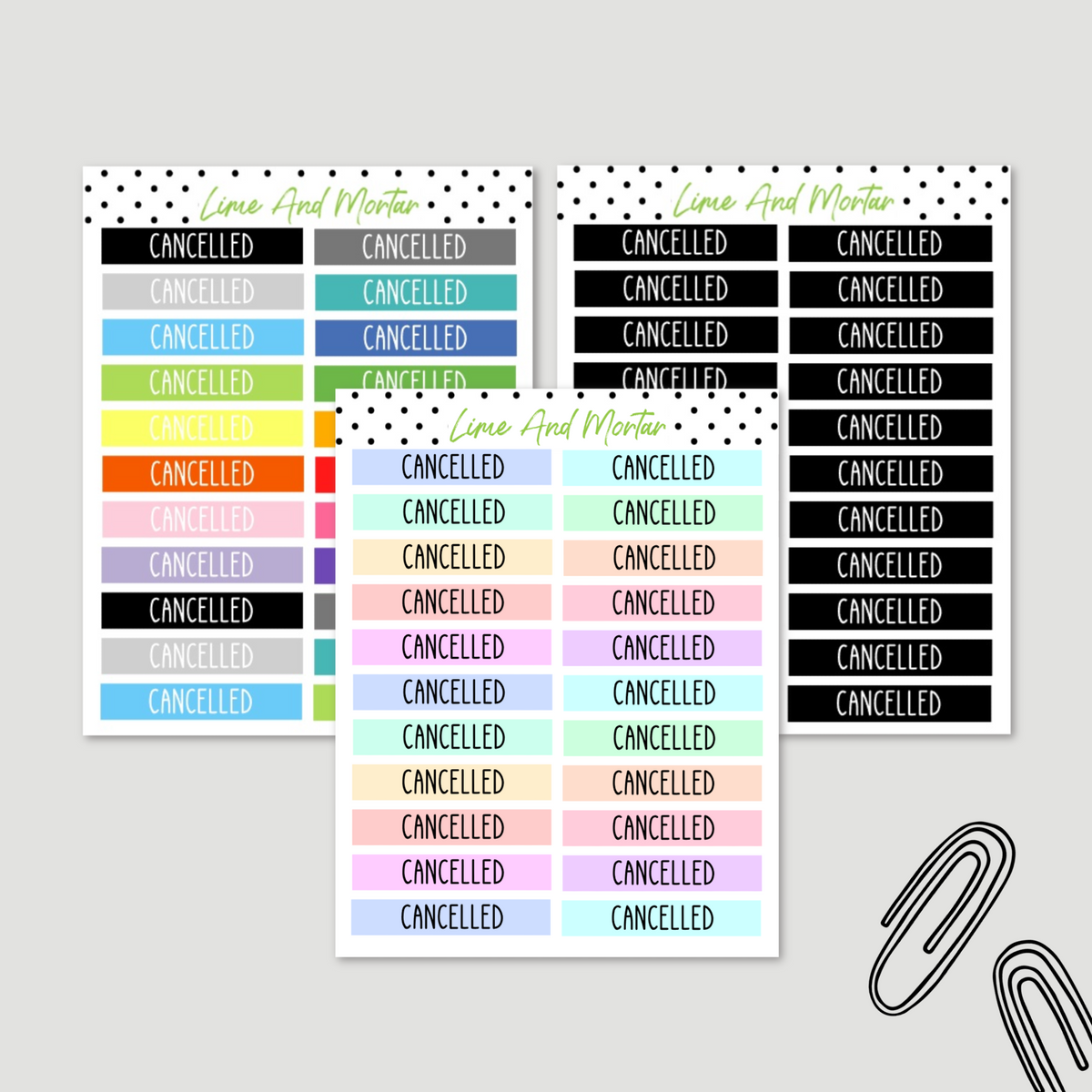 Cancelled Planner Stickers – Lime And Mortar