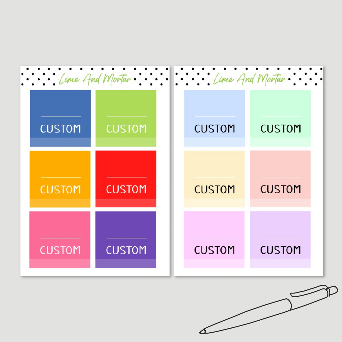 CUSTOM A5 Page Tab Stickers – Lime And Mortar