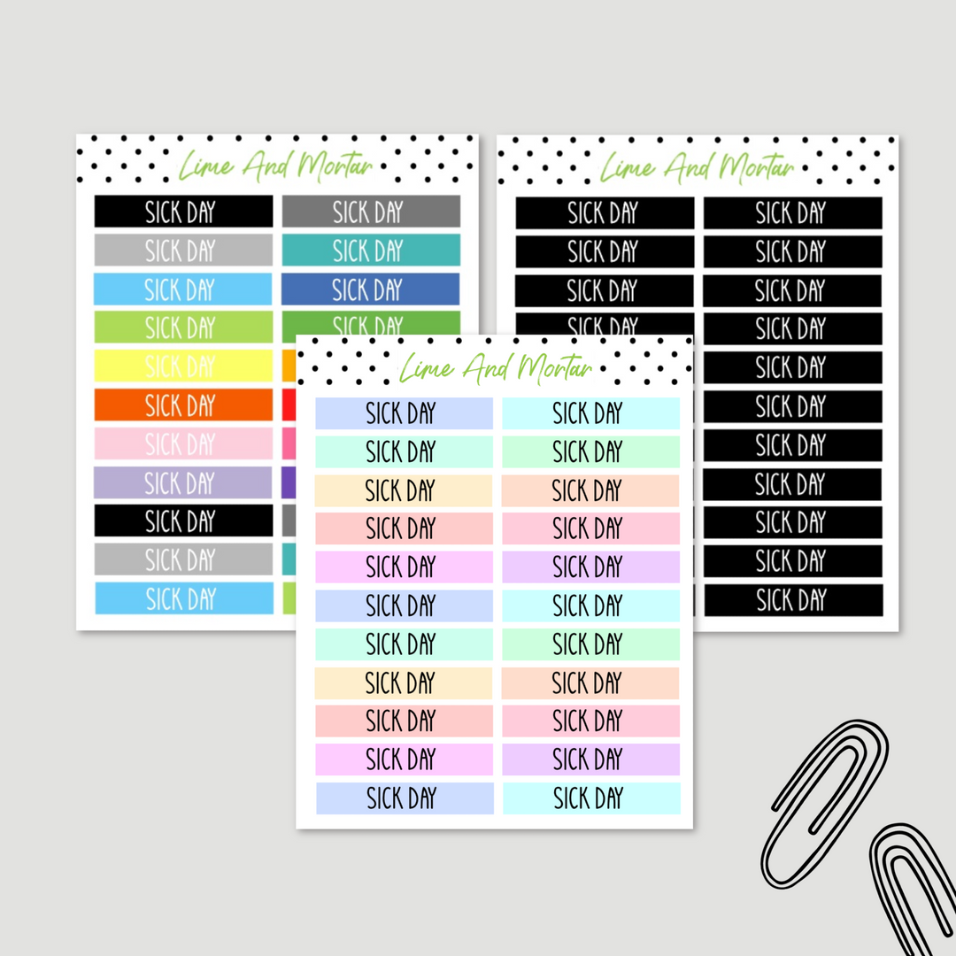 Sick Day Stickers – Lime And Mortar