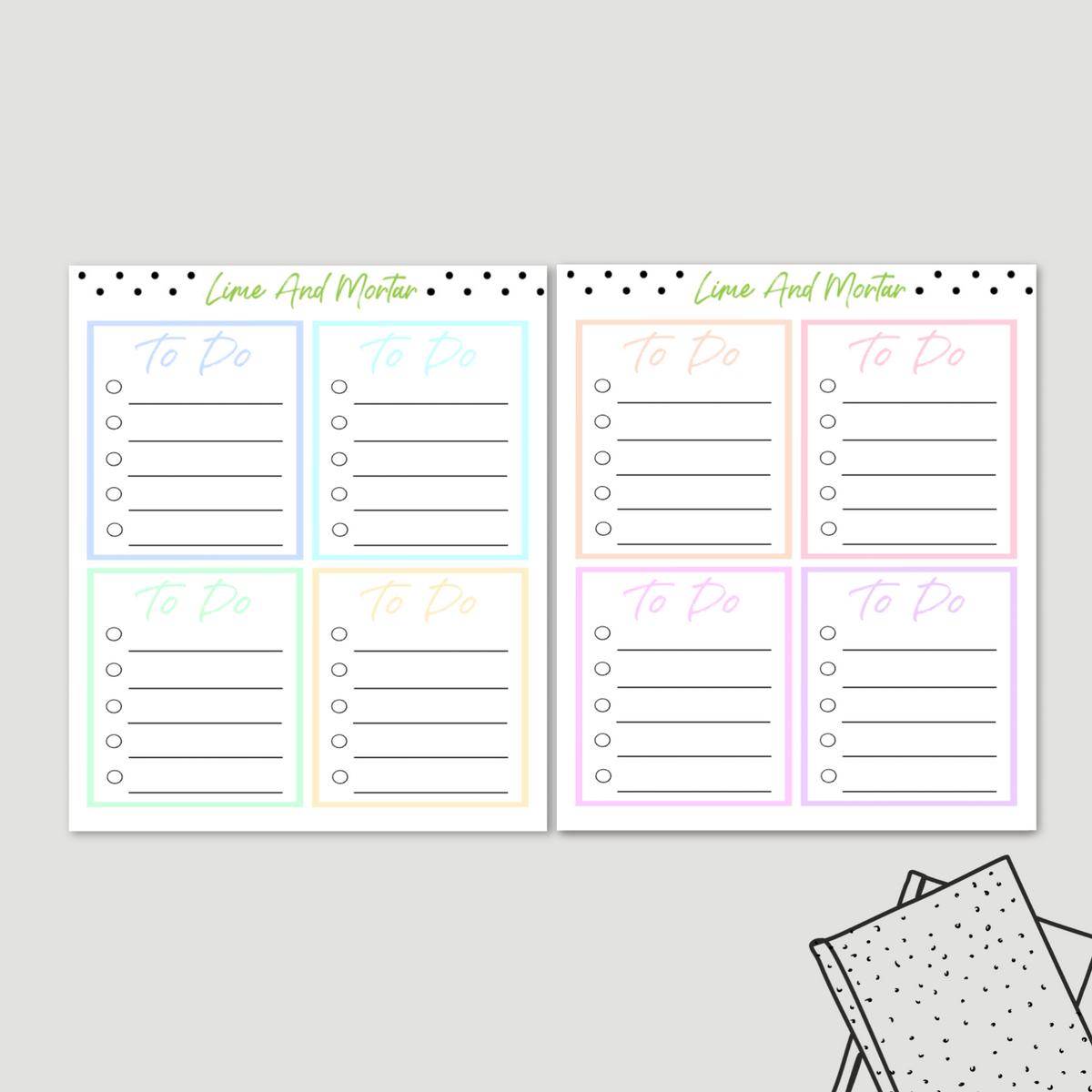 To Do Full Box Stickers | 3 Colour Options – Lime And Mortar