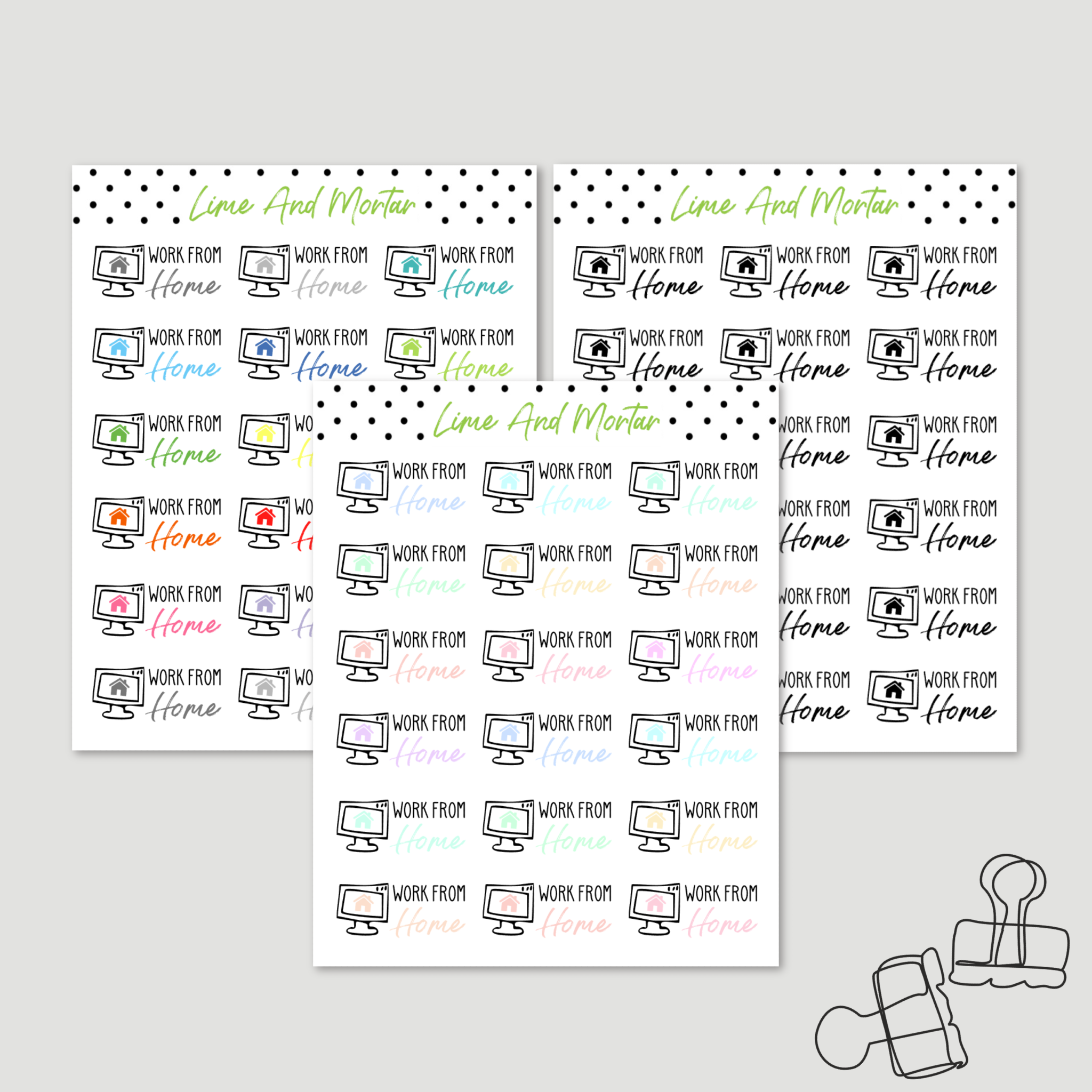 Work From Home Stickers – Lime And Mortar