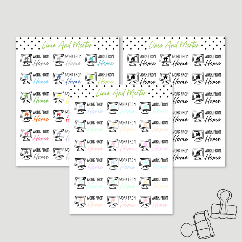 Work From Home Stickers – Lime And Mortar
