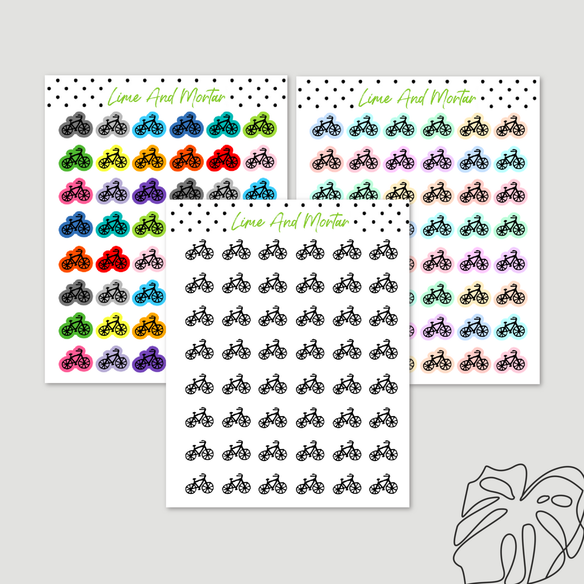 Bike Mini Icon Stickers – Lime And Mortar