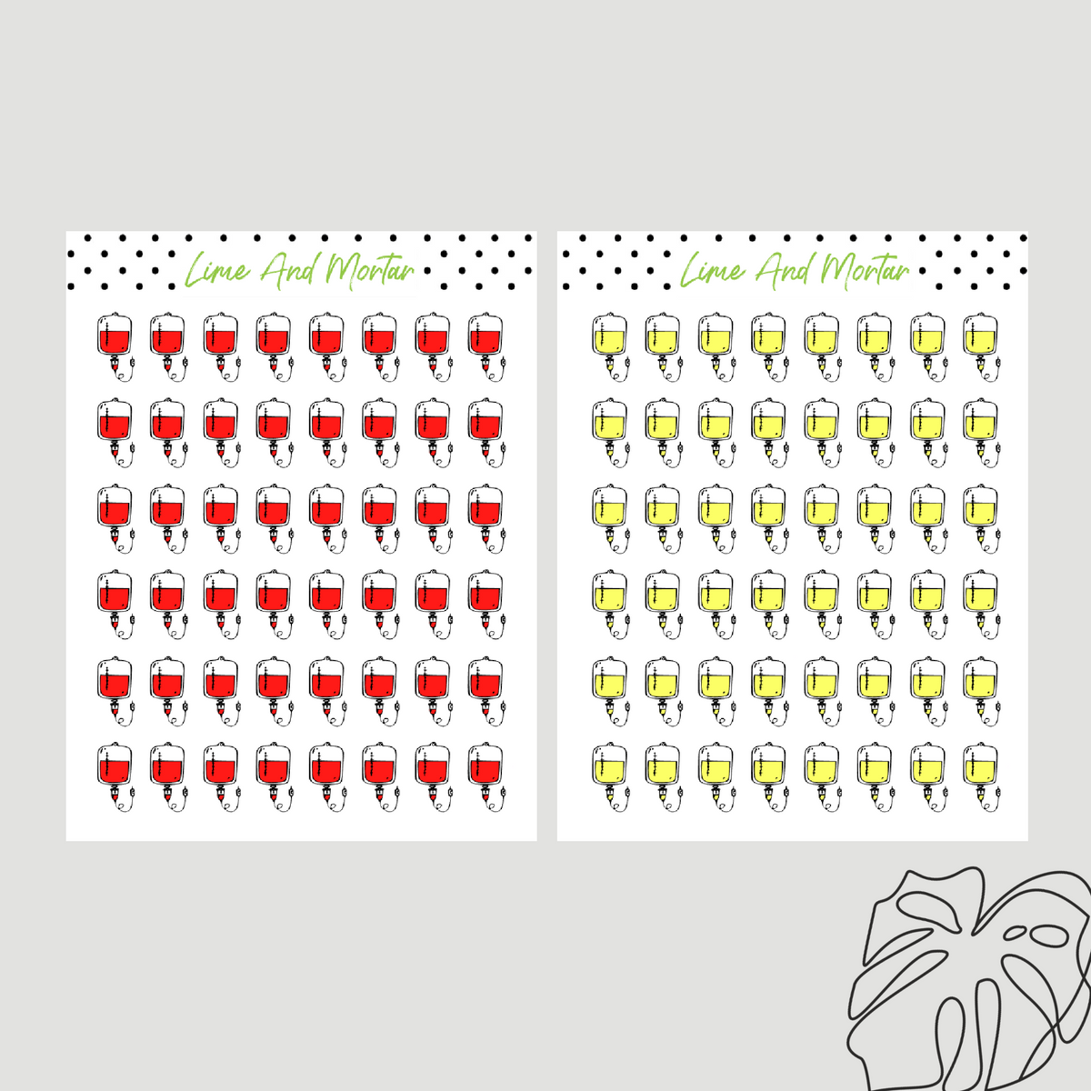 Blood/Plasma Donation Mini Icon Stickers – Lime And Mortar