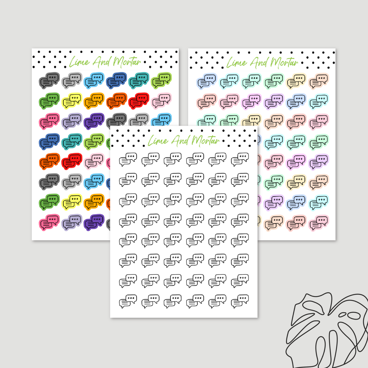 Speech Mini Icon Stickers – Lime And Mortar