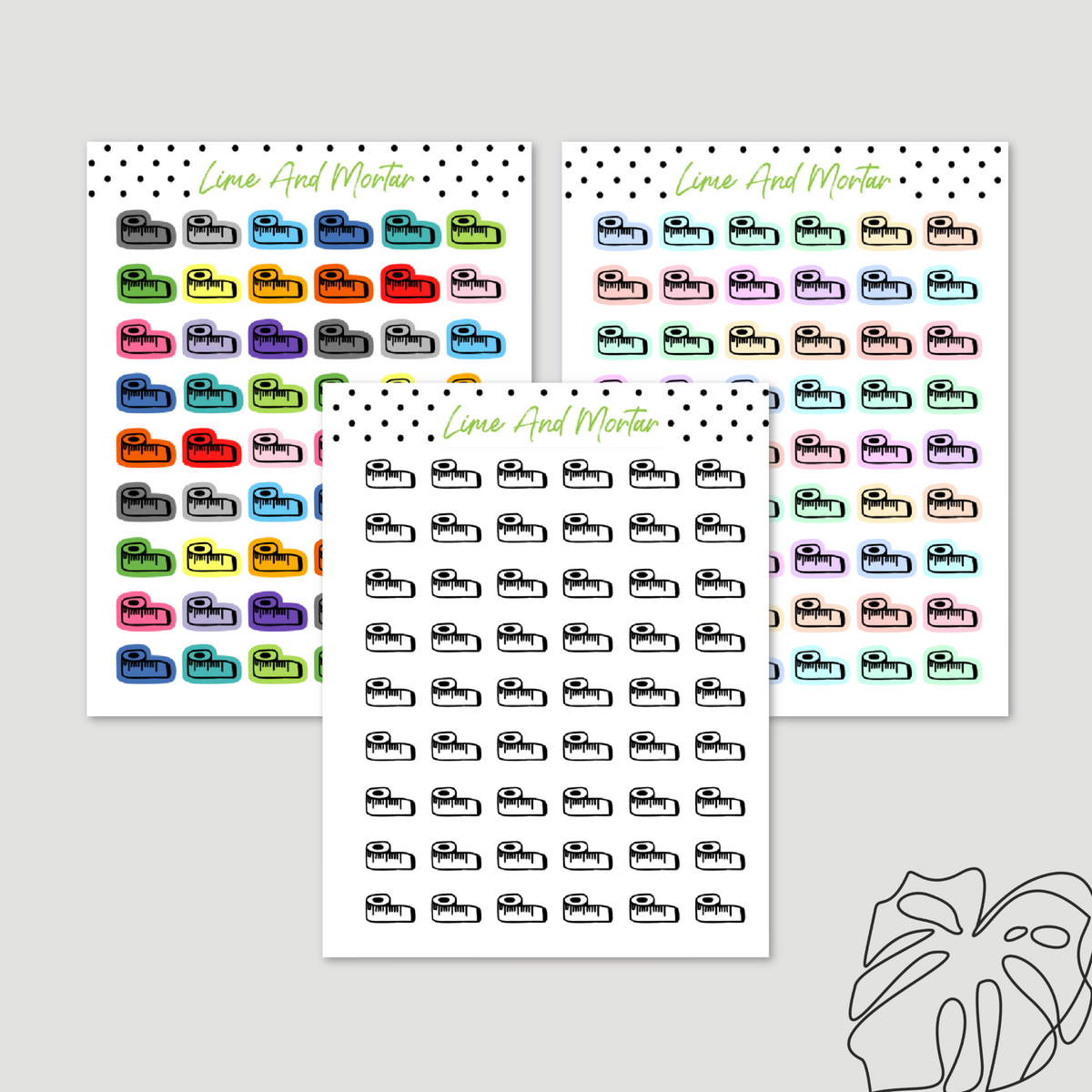 Measuring Tape Mini Icon Stickers – Lime And Mortar